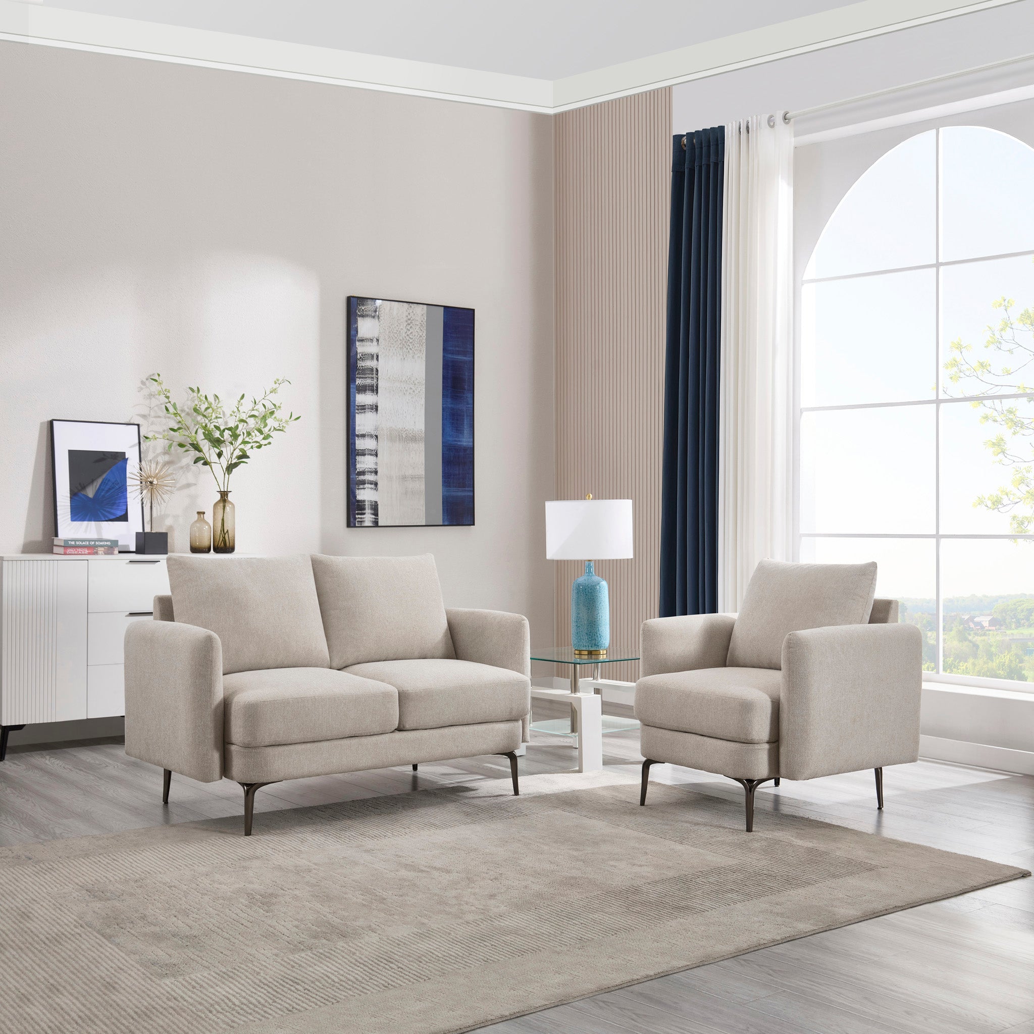 Sofia 1+2 Seater Fabric Sofa Set – Furniture Online